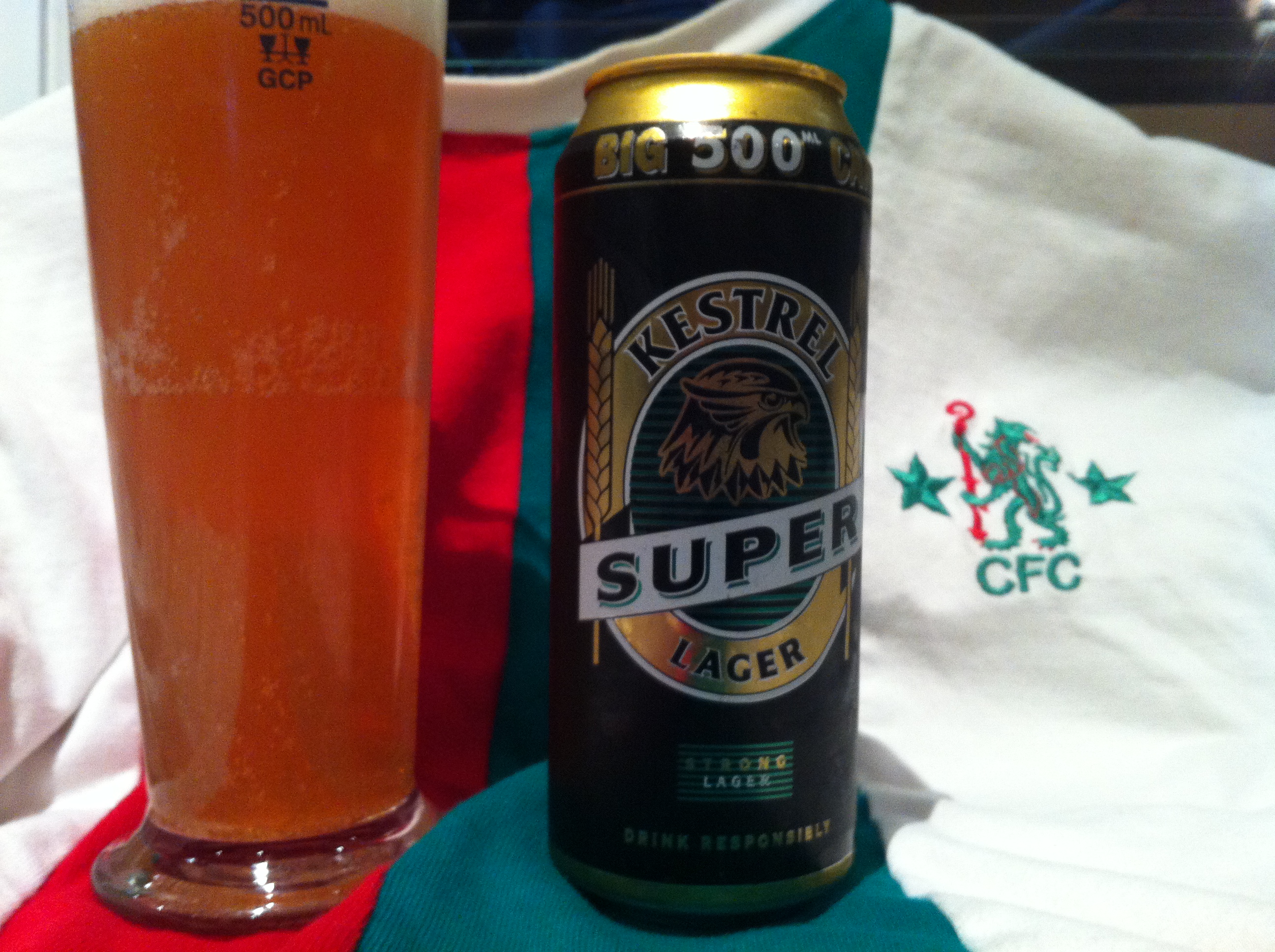 Kestrel Strong Lager, Judas and Chelsea Football Club – back of the ferry