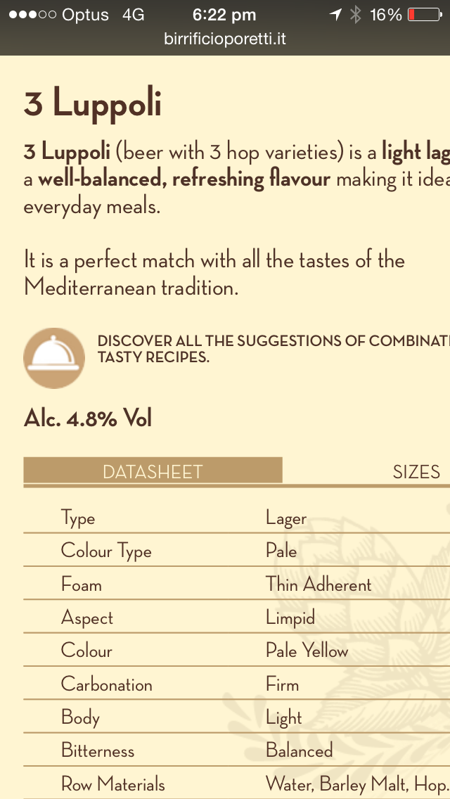 Birrificio Angelo Poretti Tre Luppoli – new to Mr Liquor – back of the ...