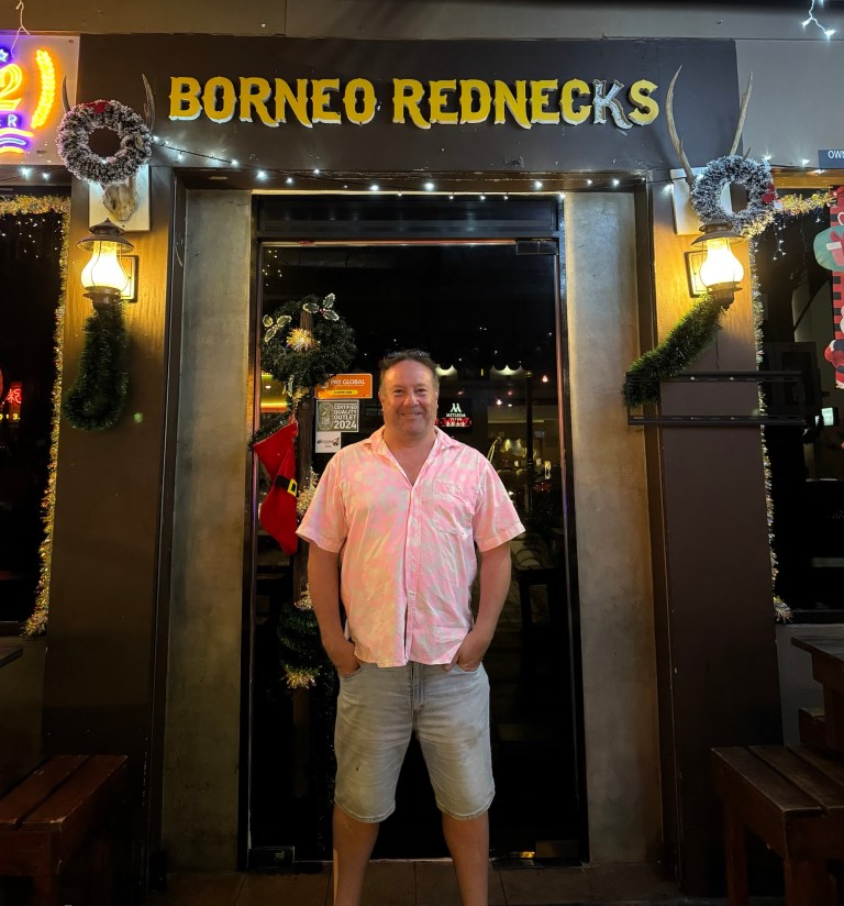 Drinking in Kuching and 1602 Life Beer – back of the ferry